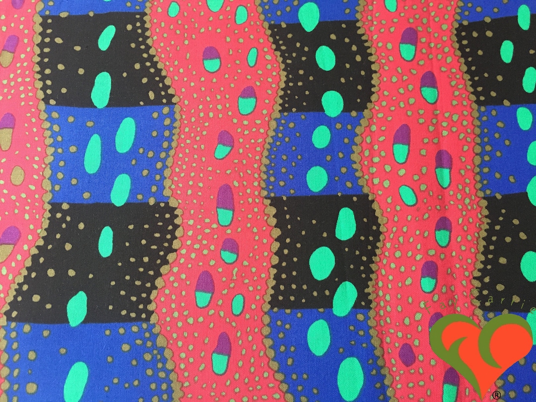 Kaffe Fassett Collective Brandon Mably Victoria Blue Fabric BM46. Fat ...