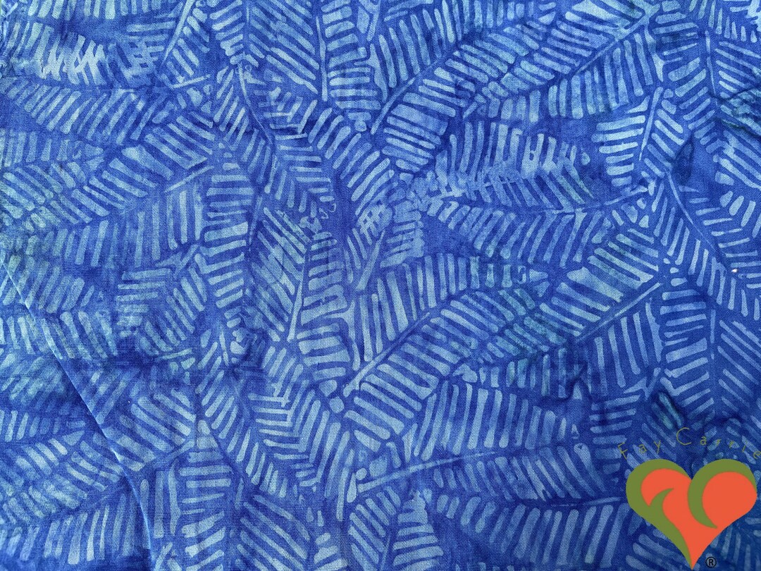 Beautiful Batik. Blue Fern Leaves. Fat Quarter. Rare. HTF. - Etsy