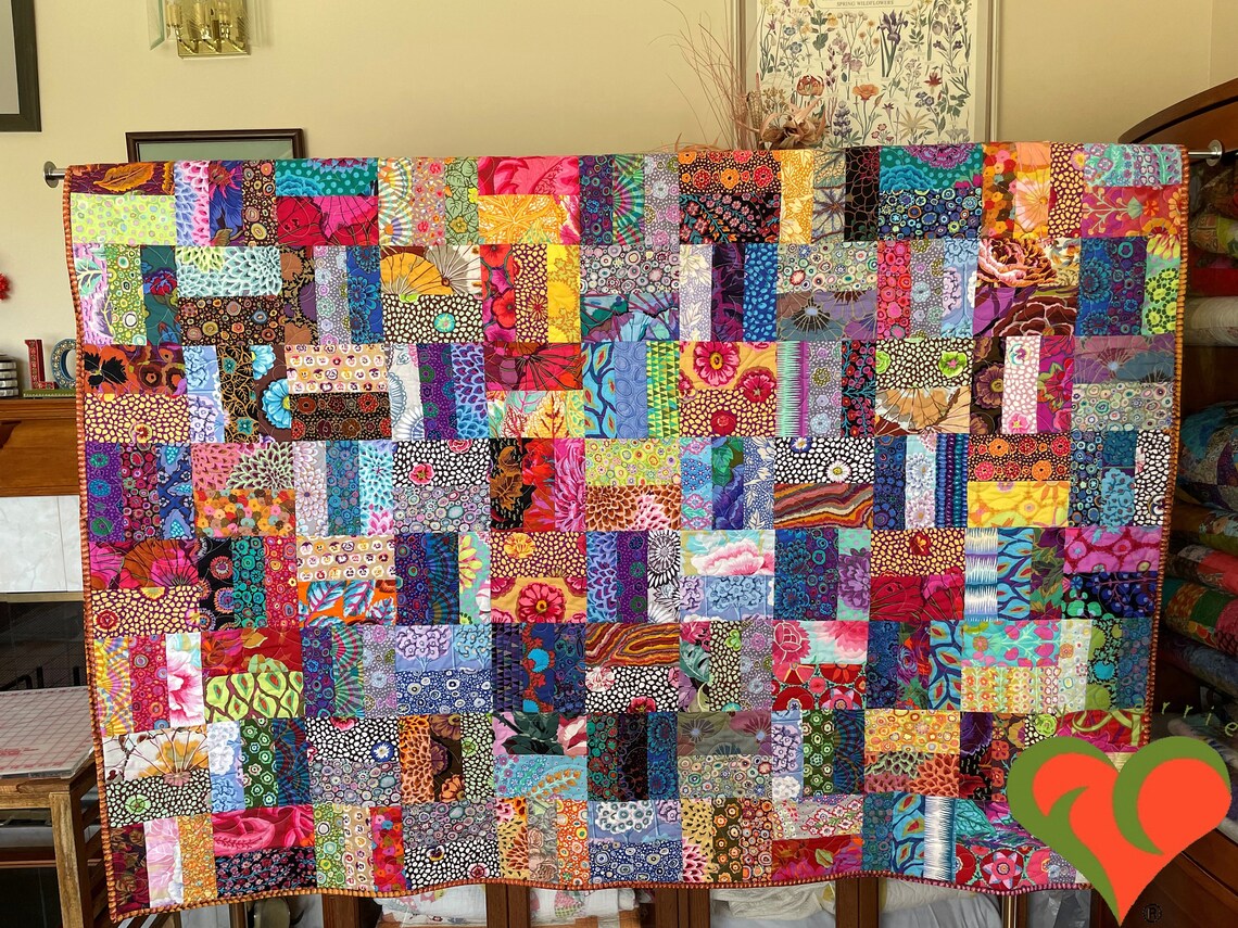Glorious Color Kaffe Fassett Quilt. Twin/full Bed Sized - Etsy