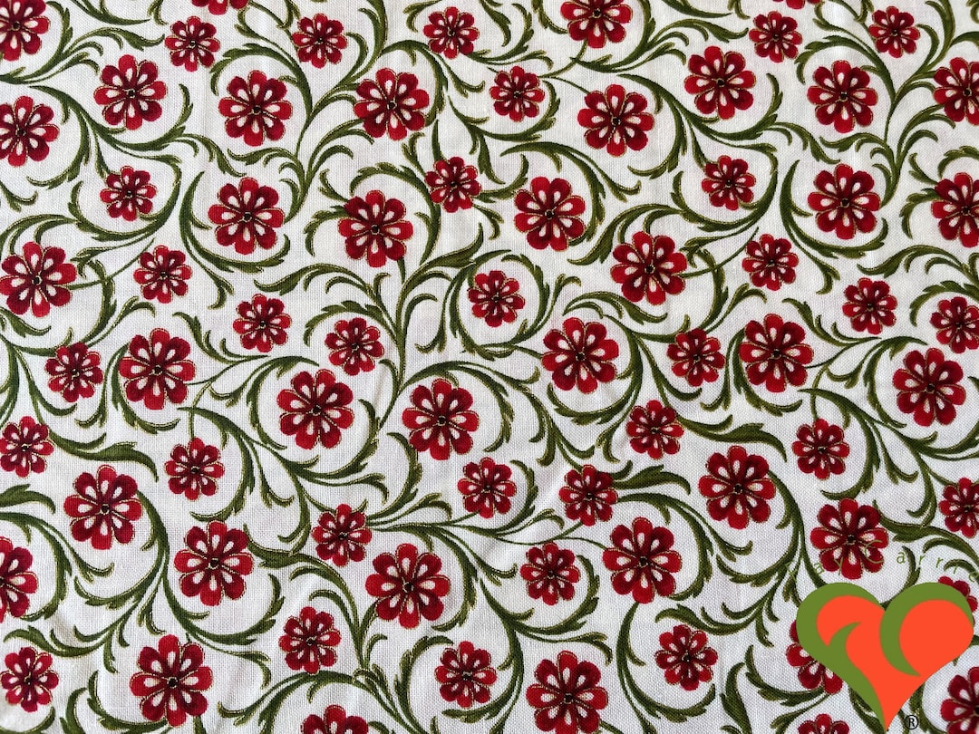 Carmen Rosette Fabric by Maria Kalinowski for Benartex. Fat Quarter ...