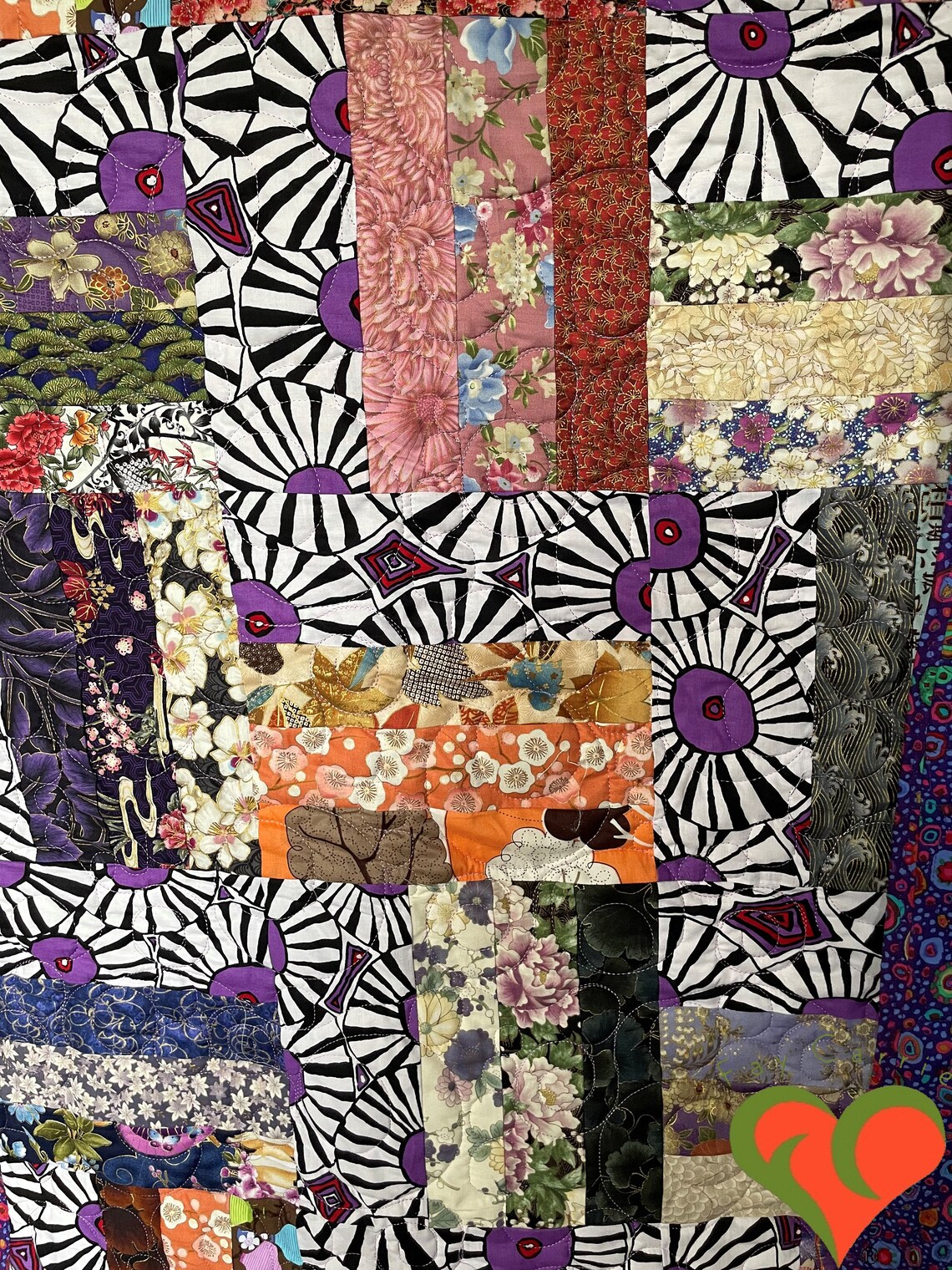 Asian Themed & Kaffe Fassett Quilt-comfort Quilt-throw Quilt-twin Bed ...