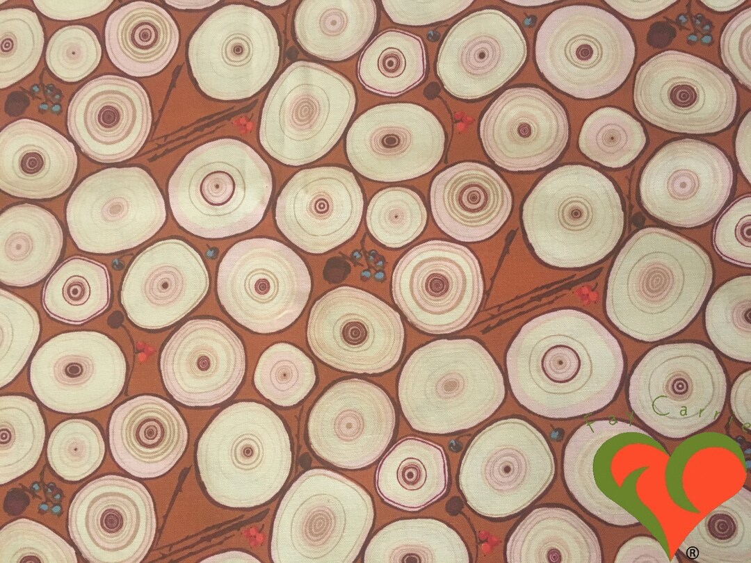 Early Martha Negley Tree Rings Red Fabric MN13. Fat Quarter. OOP. HTF ...