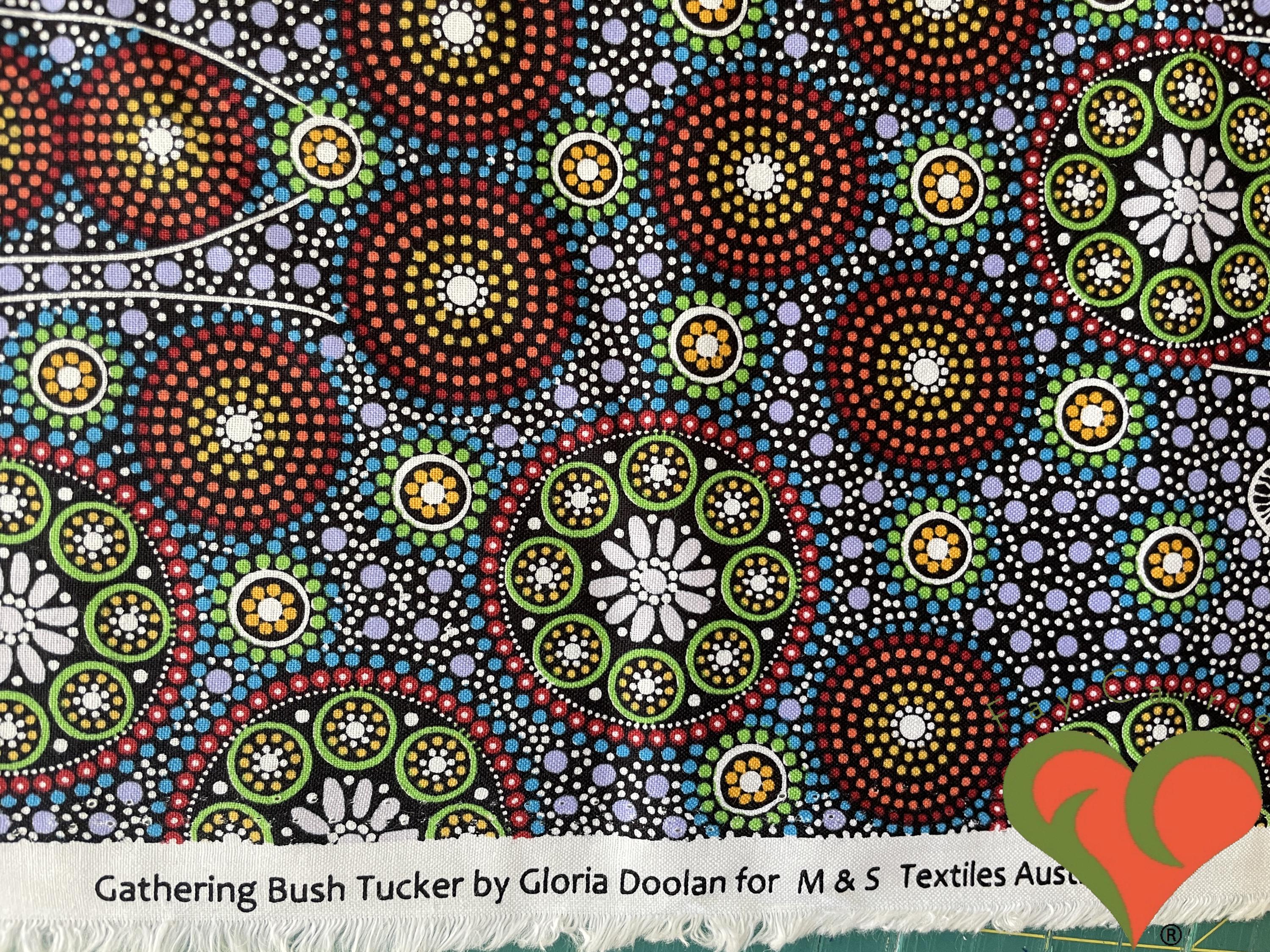 Aboriginal Fabric. Gathering Bush Tucker in Green by Gloria Doolan ...