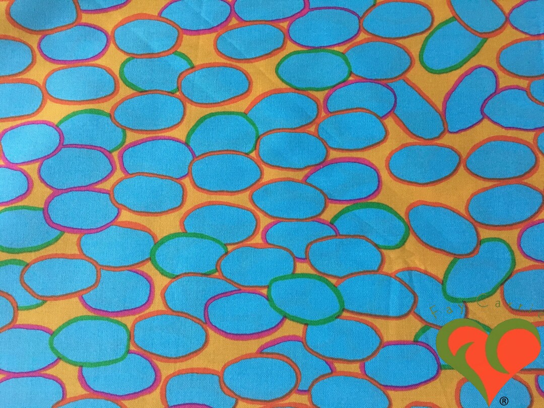 Kaffe Fassett Collective Brandon Mably Labels Aqua Fabric BM45. Fat ...