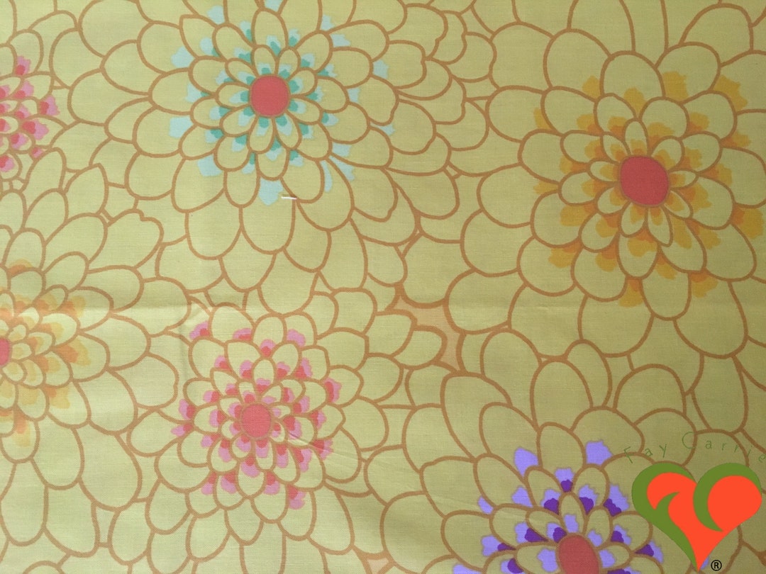 Kaffe Fassett Line Dance Yellow Fabric GP116. One Third Yard. OOP. HTF ...
