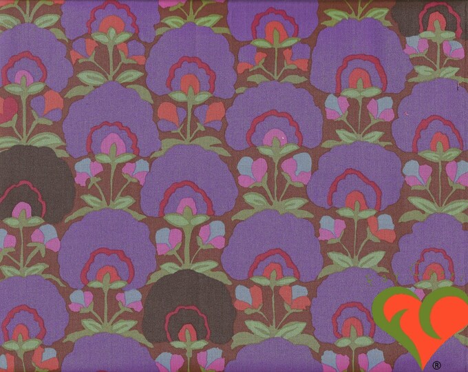 Kaffe Fassett Fan Flowers Purple Fabric GP36. Fat Quarter. Retired ...