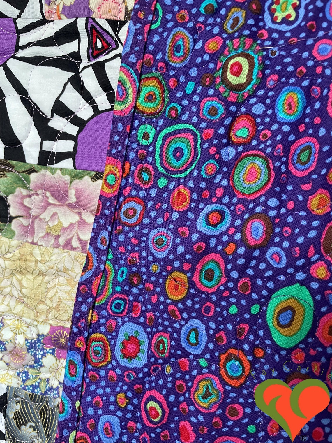 Asian Themed & Kaffe Fassett Quilt-comfort Quilt-throw Quilt-twin Bed ...
