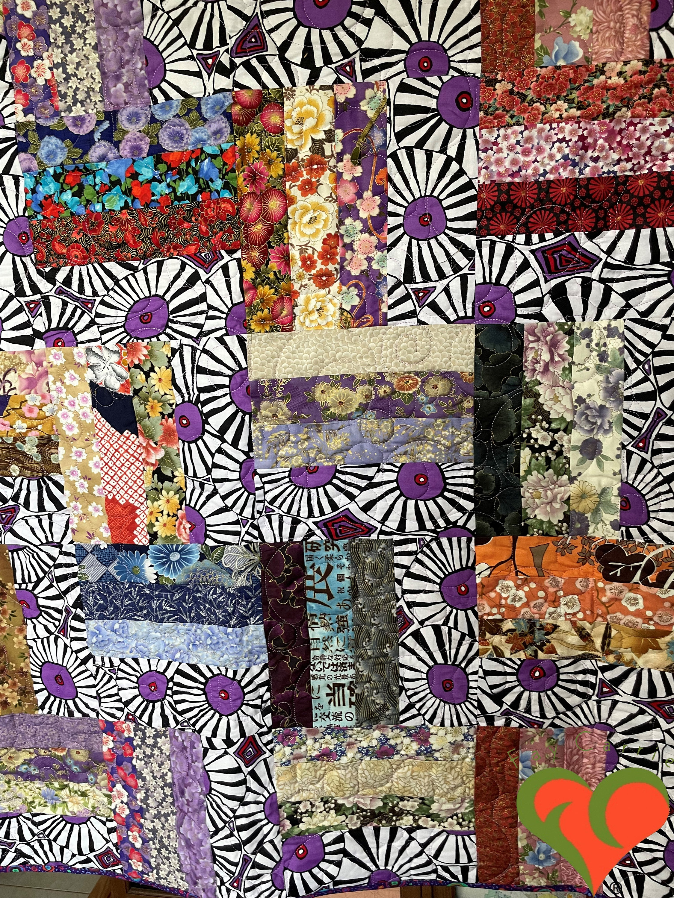 Asian Themed & Kaffe Fassett Quilt-comfort Quilt-throw Quilt-twin Bed ...