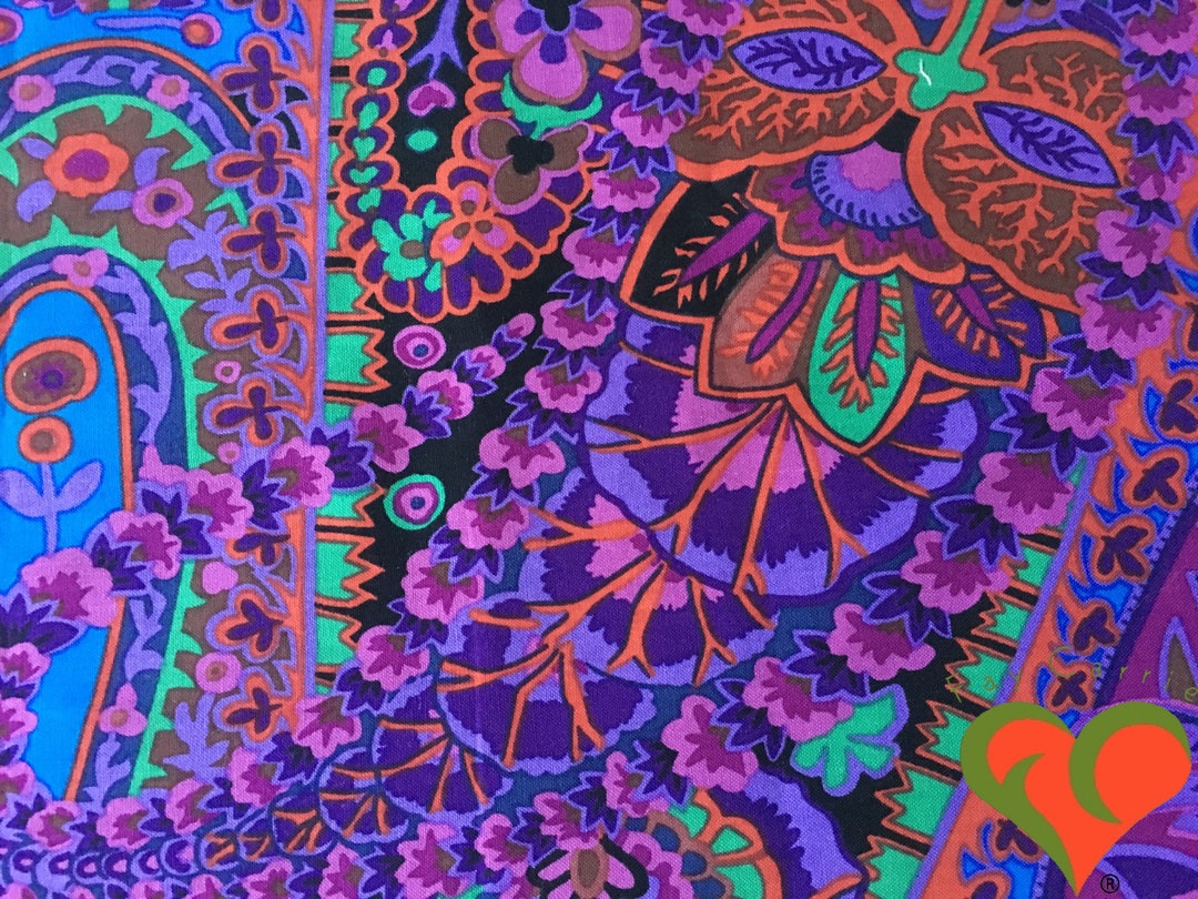 Kaffe Fassett Paisley Jungle Purple Fabric GP 60. One Third Yard. Rare. OOP. HTF. - Etsy