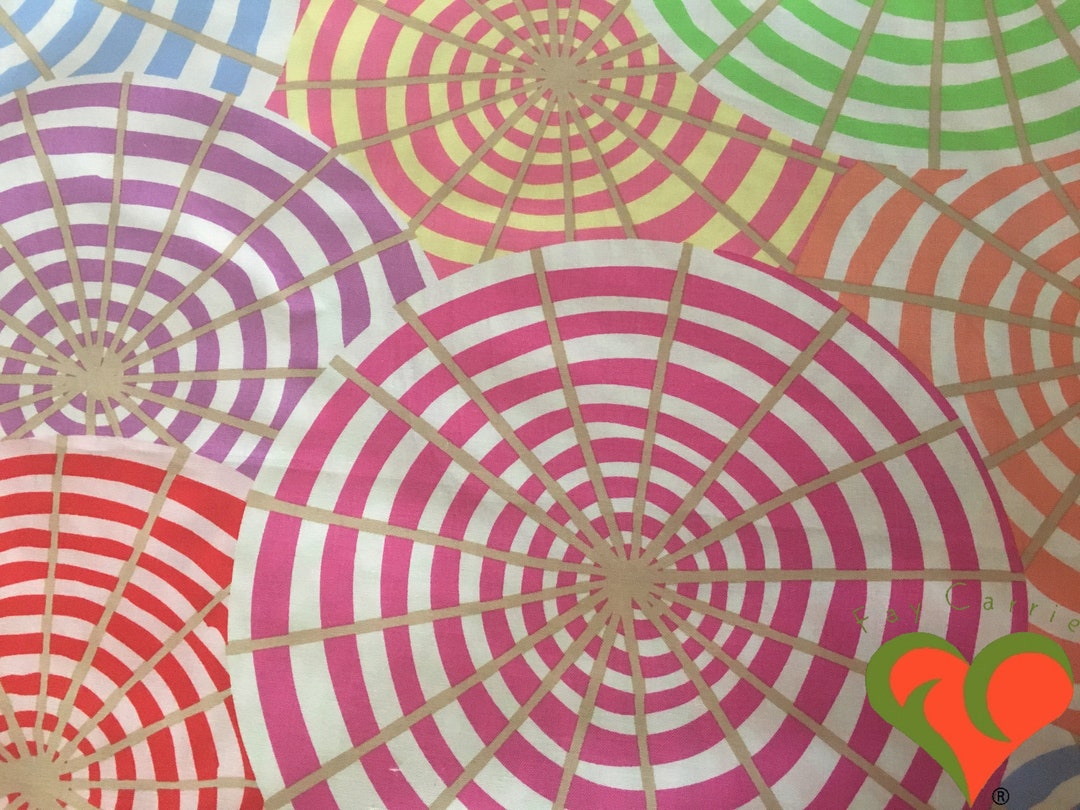 Kaffe Fassett Parasols Creme Fabric GP127. Fat Quarter. Retired. Rare ...