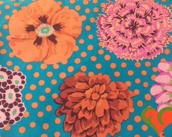 Early Kaffe Fassett Floating Flowers Blue Fabric GP56. Fat Quarter ...