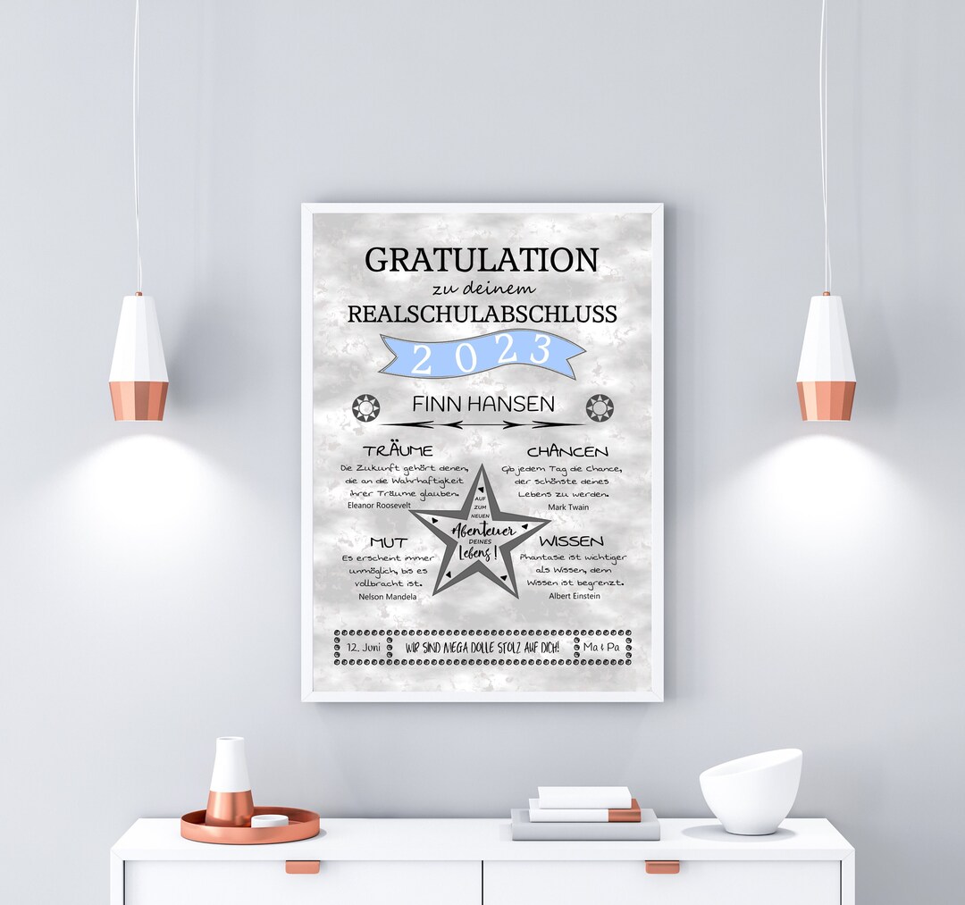 Art Print CONGRATULATIONS HEAVEN, Graduation, Abitur, Bachelor, Master ...