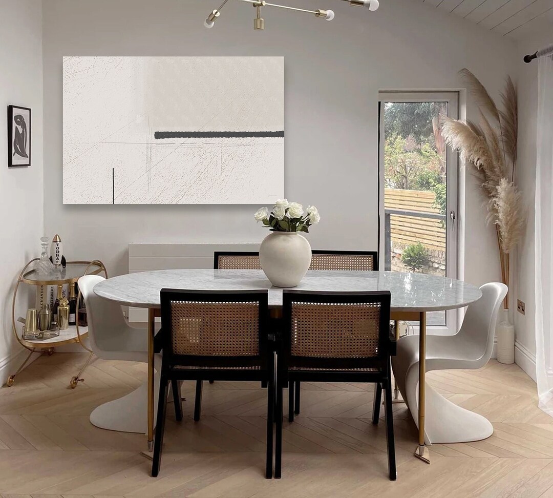 Neutral Geometric Wall Art-large,oversized,textured Look,canvas,print ...