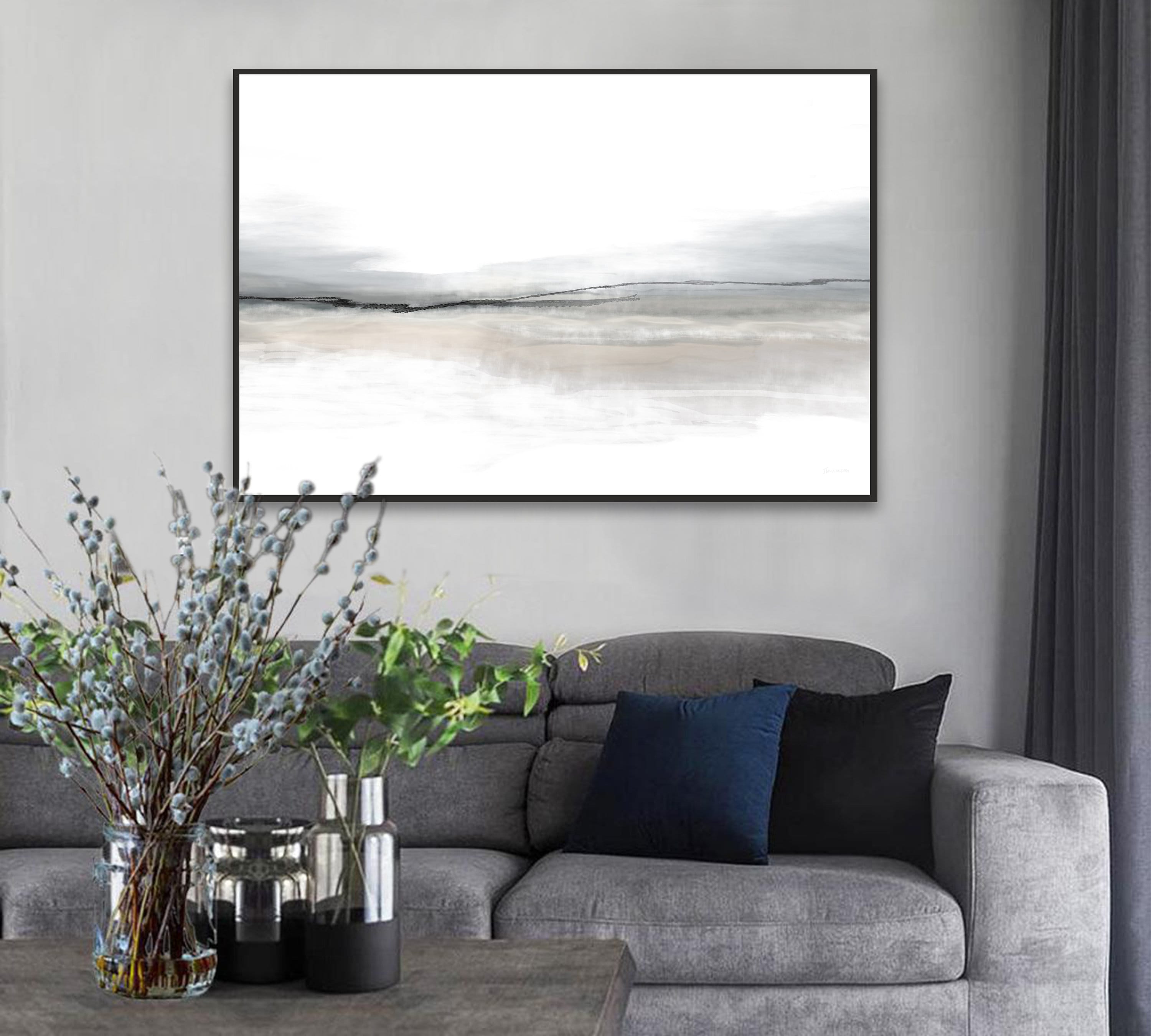 Earthy Abstract Wall Art-large, Original,canvas,painting-neutral,white ...