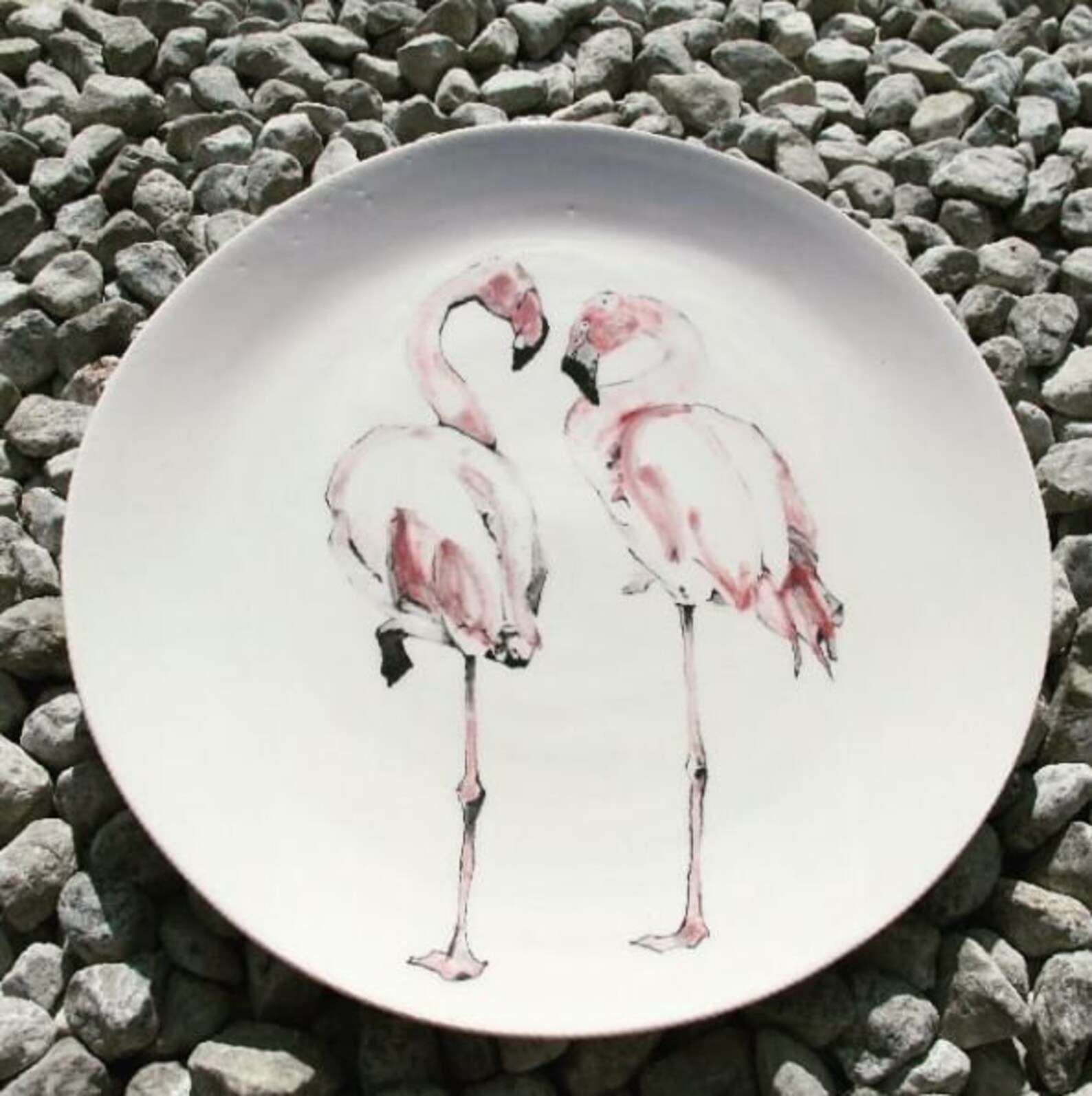 Flamingo Hand Painted Plate // Ceramic Dishware // Gift Idea - Etsy