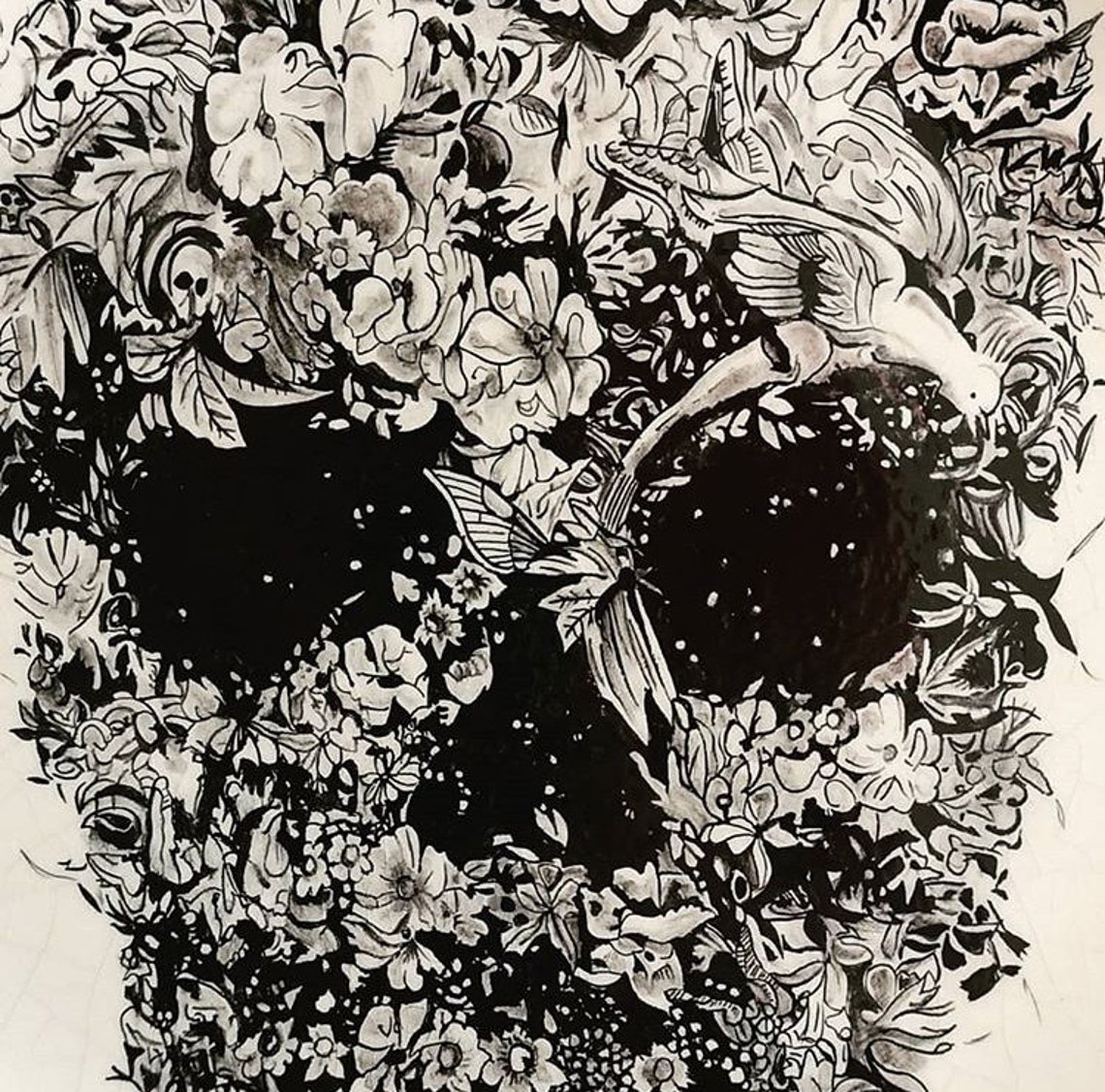 Skull and Psyche Hand Painted Plate // Ceramic Dishware // | Etsy