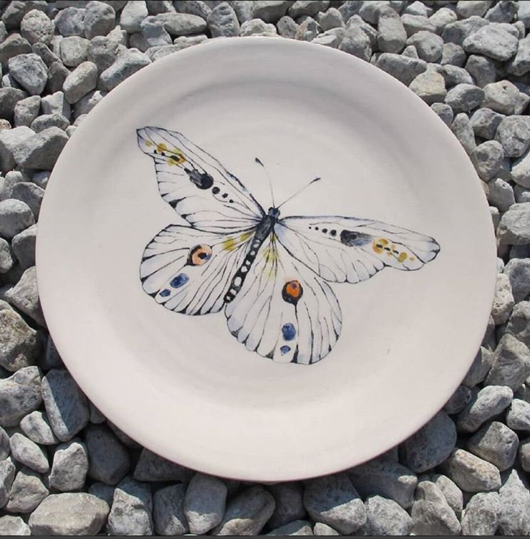 Butterfly Hand Painted Plate // Ceramic Dishware // Gift Idea - Etsy