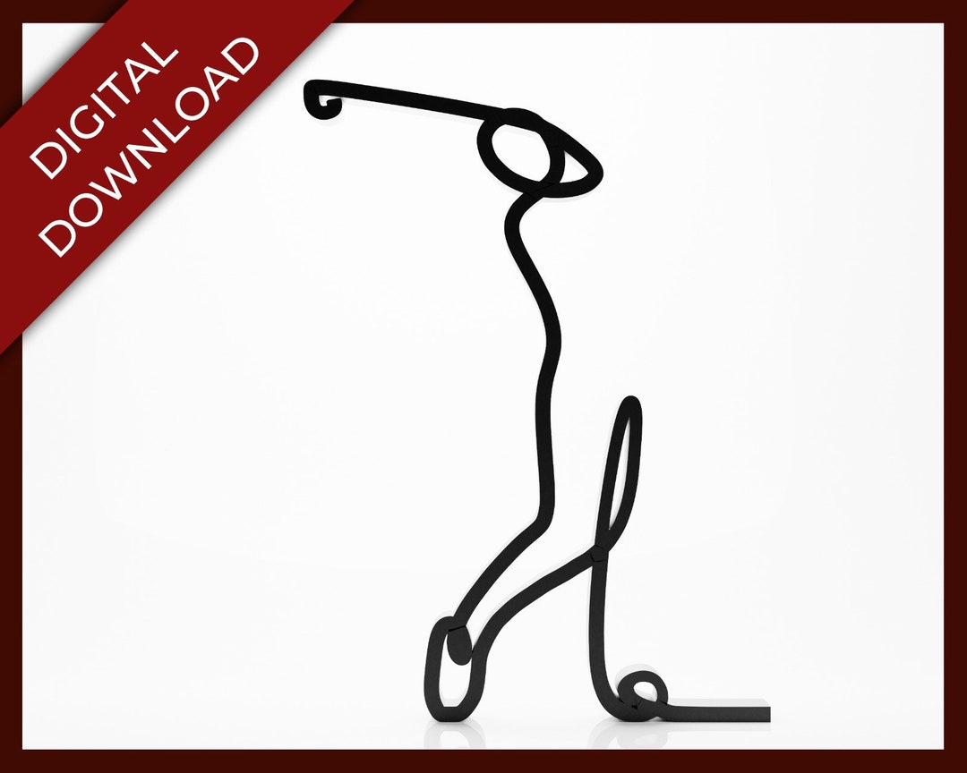 Golfer, DIGITAL DOWNLOAD .STL, Minimalist Player Sculpture, Customized ...