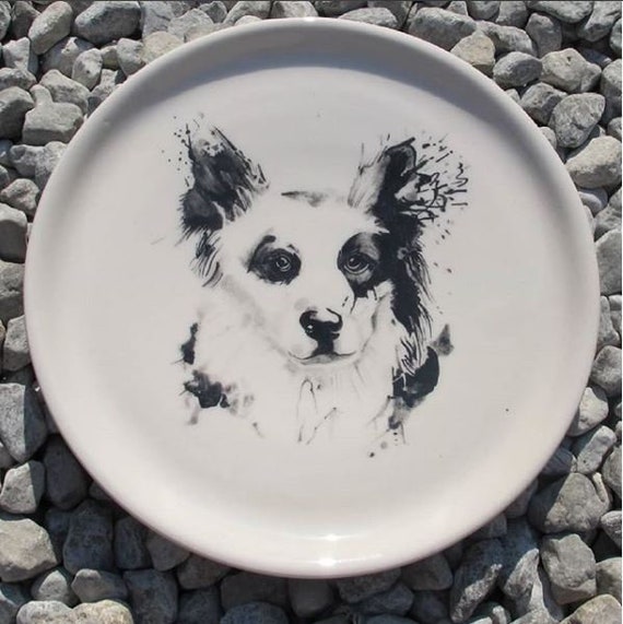 Dog Hand Painted Plate // Ceramic Dishware // Gift Idea // | Etsy