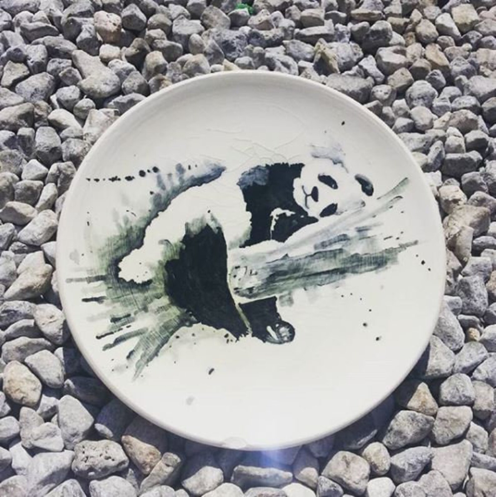 Panda Hand Painted Plate // Ceramic Dishware // Gift Idea // - Etsy