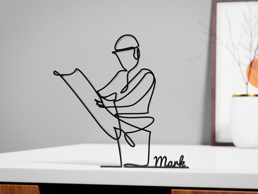 Architect, Minimalist Art Sculpture, Interior Architect Customized Gift ...