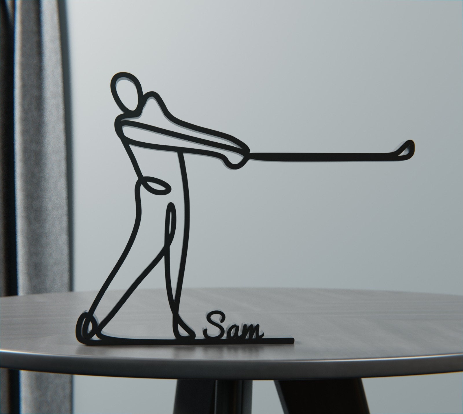 Golfer_02 Minimalist Art Sculpture Customized Golf Player - Etsy