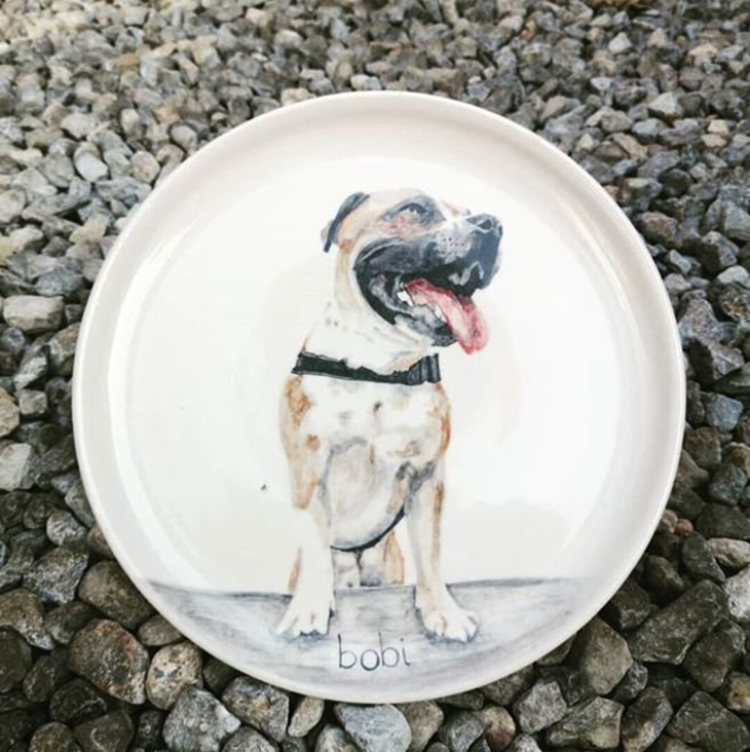 Dog Hand Painted Plate // Ceramic Dishware // Gift Idea // Make Into a ...