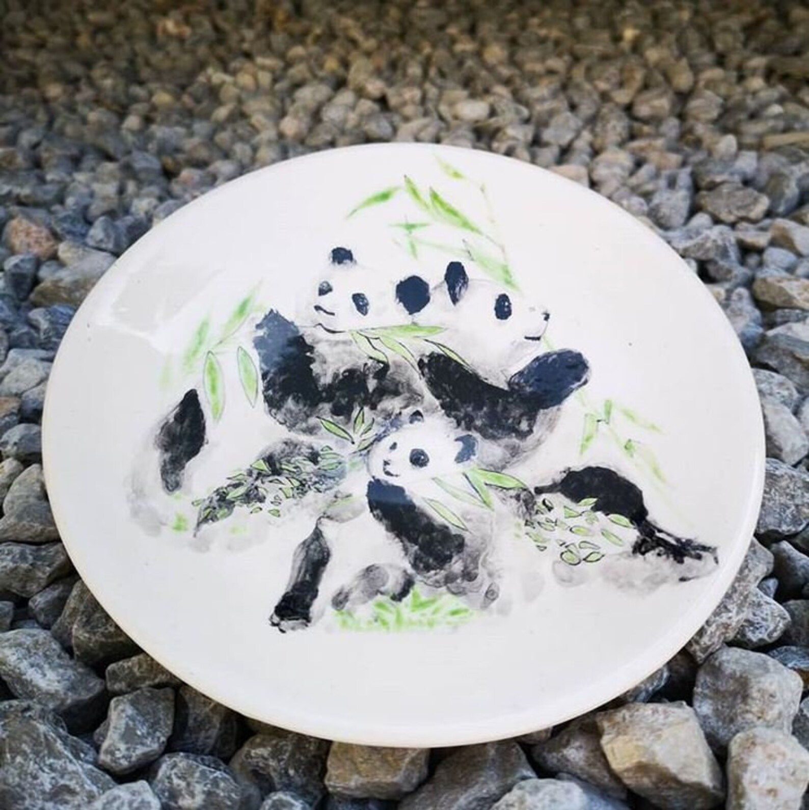 Panda Hand Painted Plate // Ceramic Dishware // Gift Idea // - Etsy