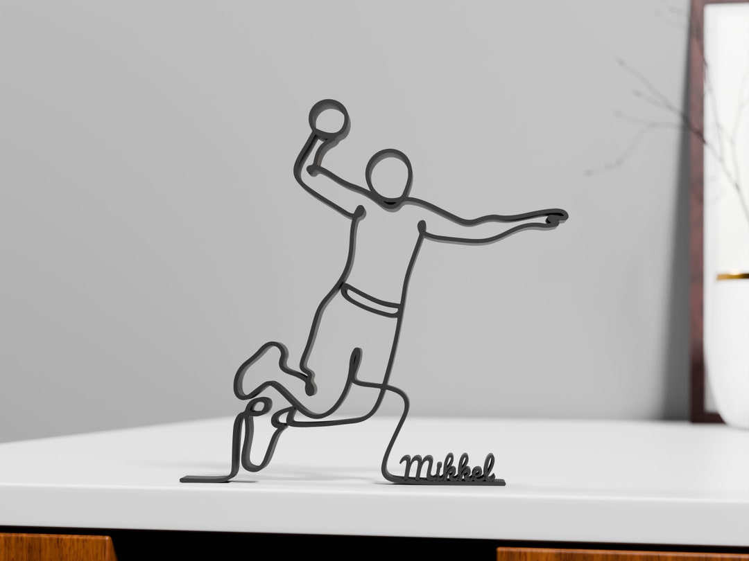 Handball Player, Minimalist Art Sculpture, Sporter Customized Gift Idea ...