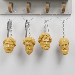 Stoic Keychains / Marcus Aurelius Seneca Epictetus and Zeno - Etsy