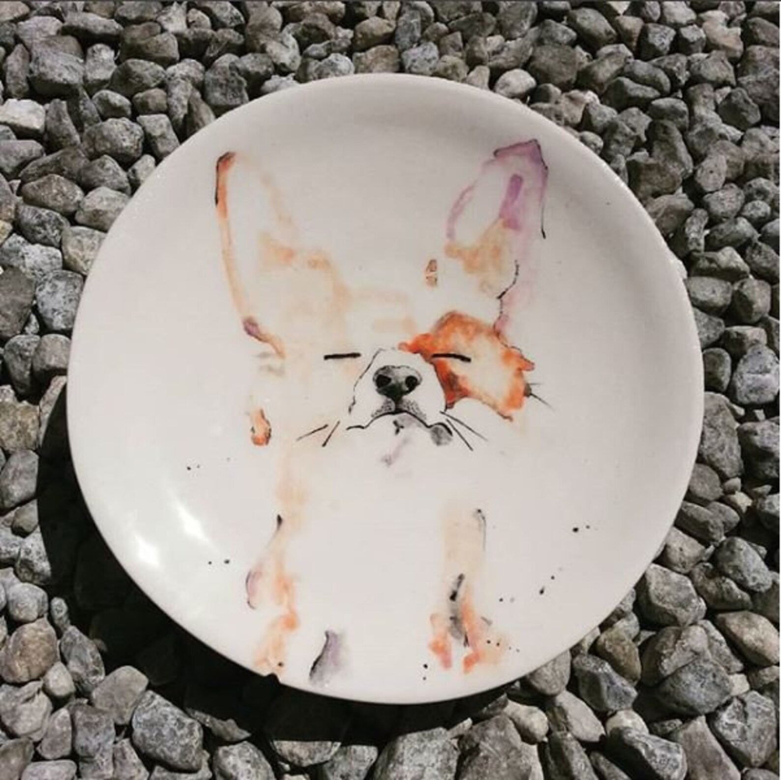 Fox Hand Painted Plate // Ceramic Dishware // Gift Idea // - Etsy