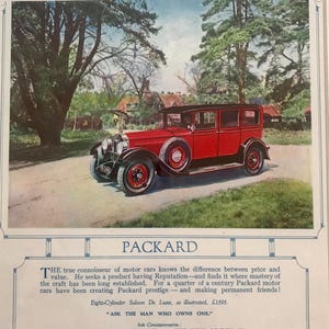 Original Vintage Advert. Packard Six and Eight Car 1927 - Etsy