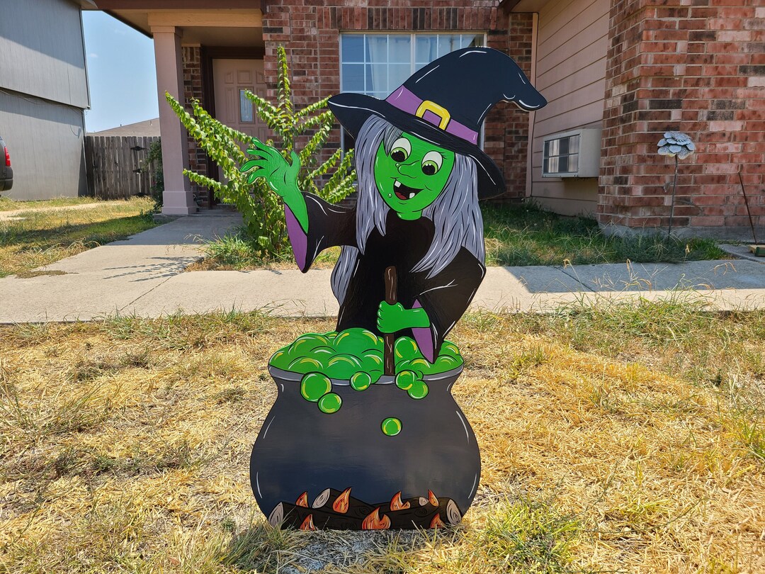 Halloween Witch Wood Cut Out - Etsy