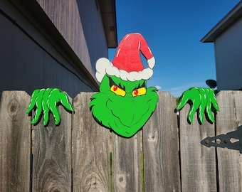 Christmas Fence Peeker - Etsy