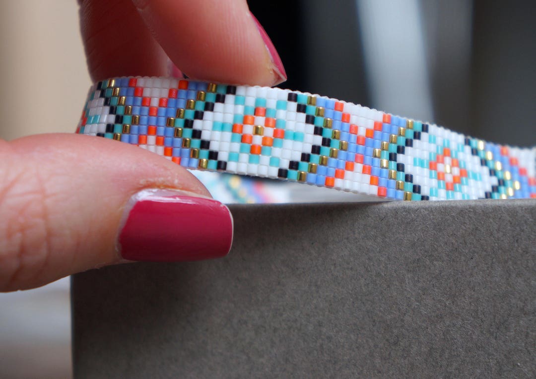 Miyuki Beaded Bracelet Aztec Pattern - Beadloom Bracelet Miyuki Beads ...