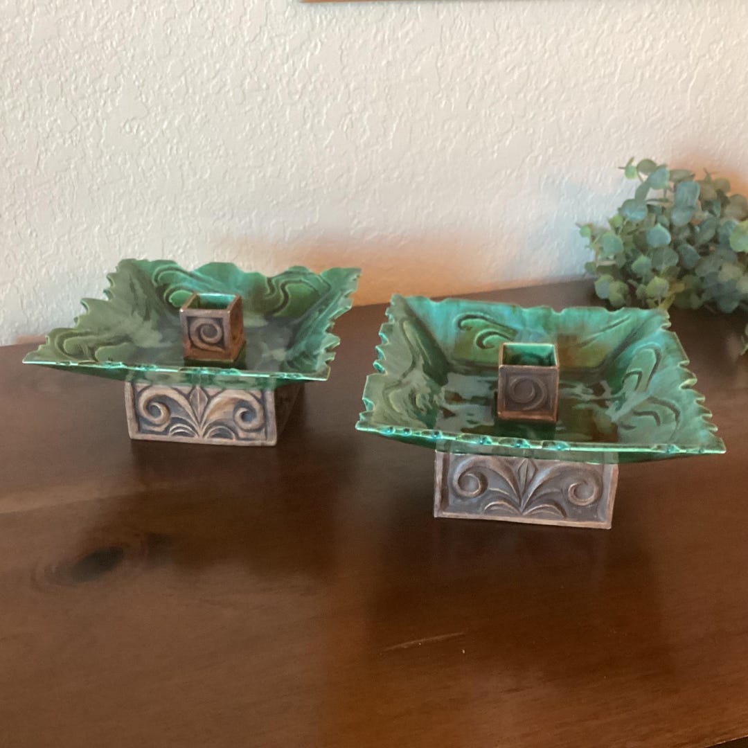 Kay Kinney “the Potter” 1930’s Candleholders Pair, Signed & Numbered ...