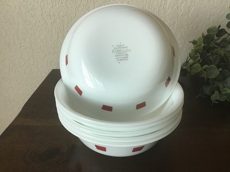 Set of 6 Corelle Urban Red Cereal Bowls Vintage 6 1/4 Diameter - Etsy