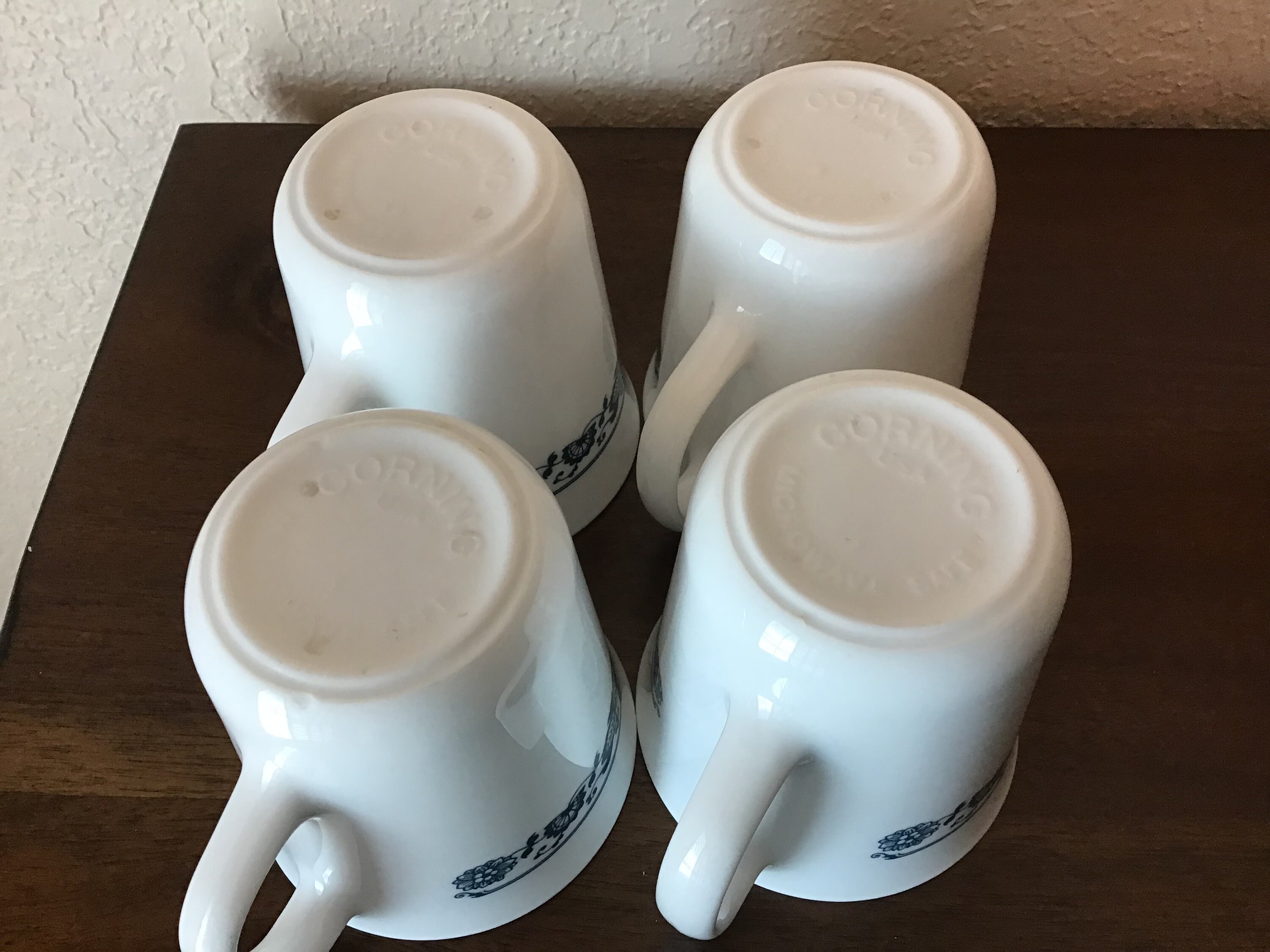 Corning Old Town Blue Mugs Set of 4 Vintage - Etsy