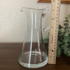 Mcm Clear Glass Pitcher Heavy Base Danish Modern Design 16 Ounce ...