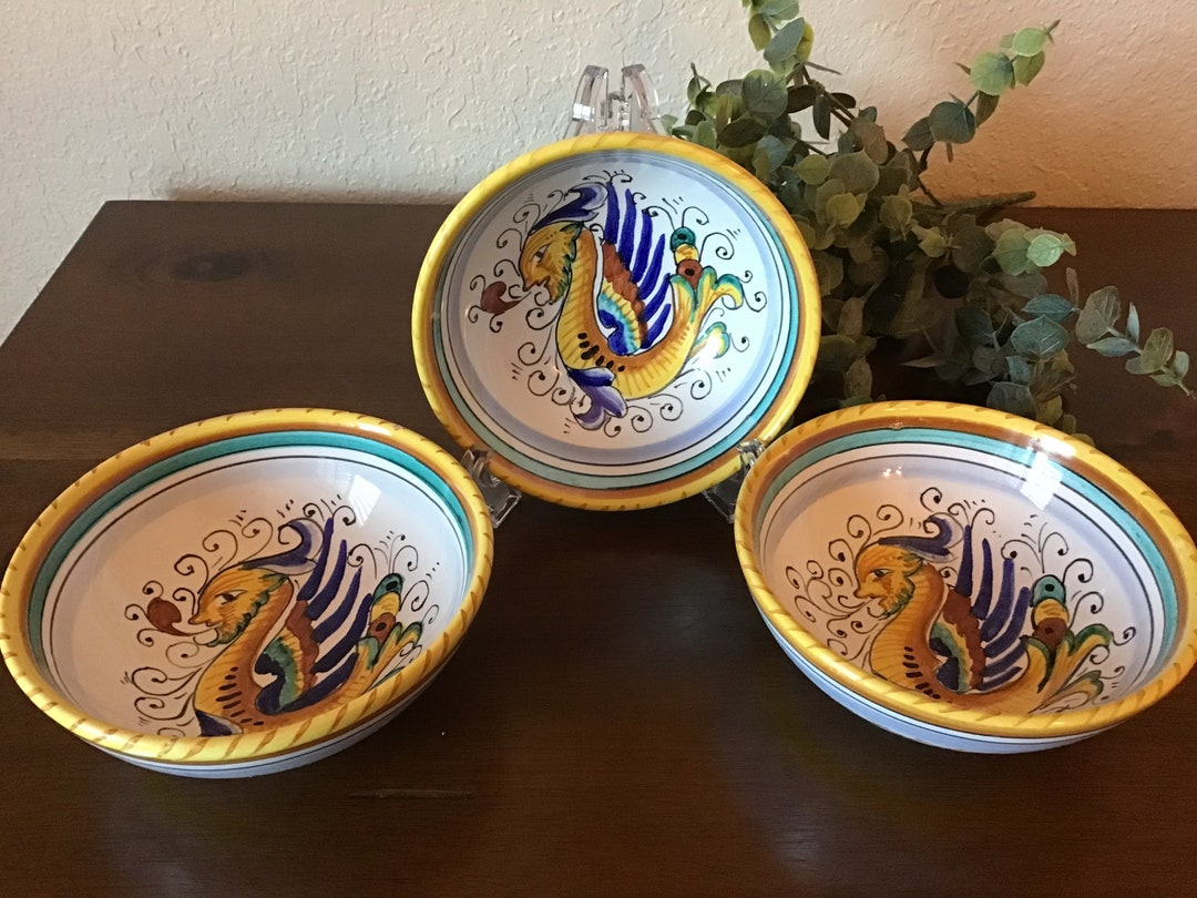 Ravello Italy Dragon Pattern Cereal Bowls, 3 Available, Sold ...