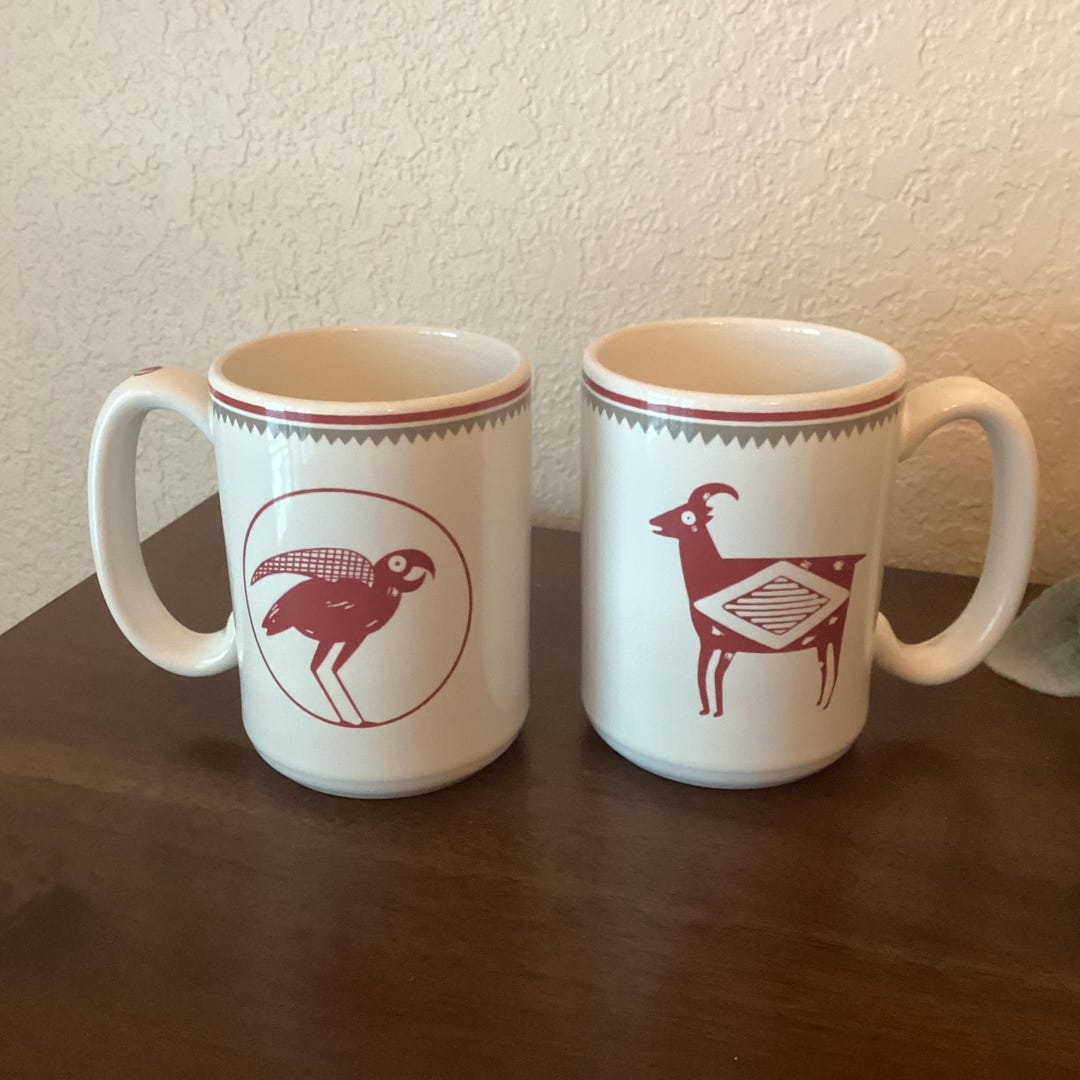 Ancient Mimbreno Indian Santa Fe Dining Car Service Mug, Goat or Macaw ...