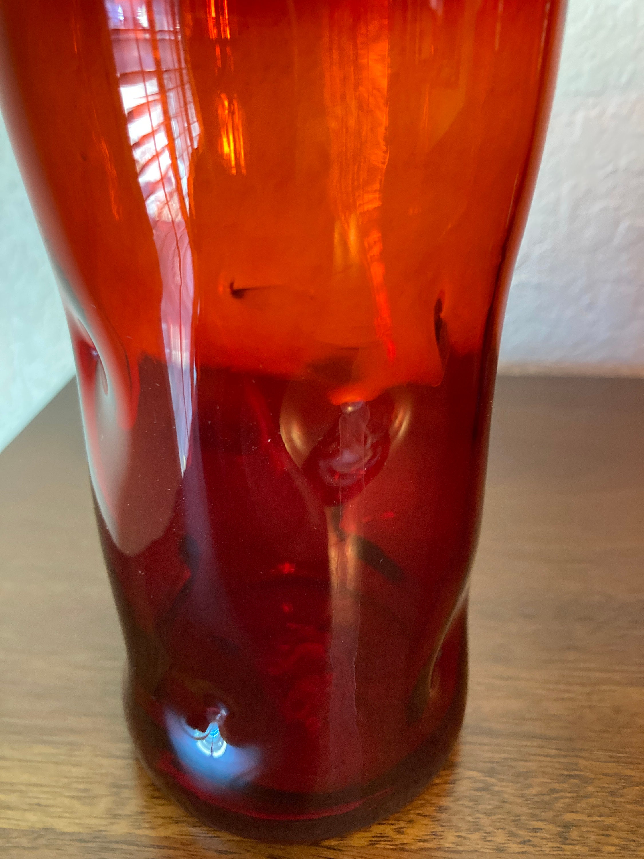 Ruby Red Hand Blown Pinched Glass Tumblers Rainbow Vintage - Etsy