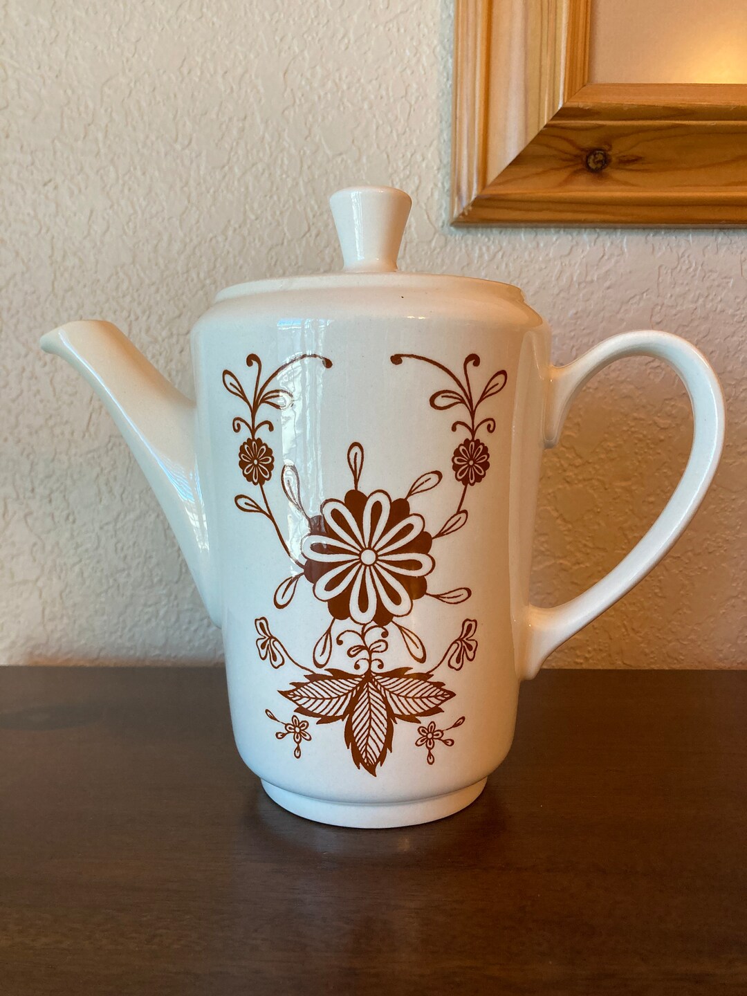 Vintage Anfora Pottery Mexico Puebla Brown Coffee/tea Pot With Lid - Etsy