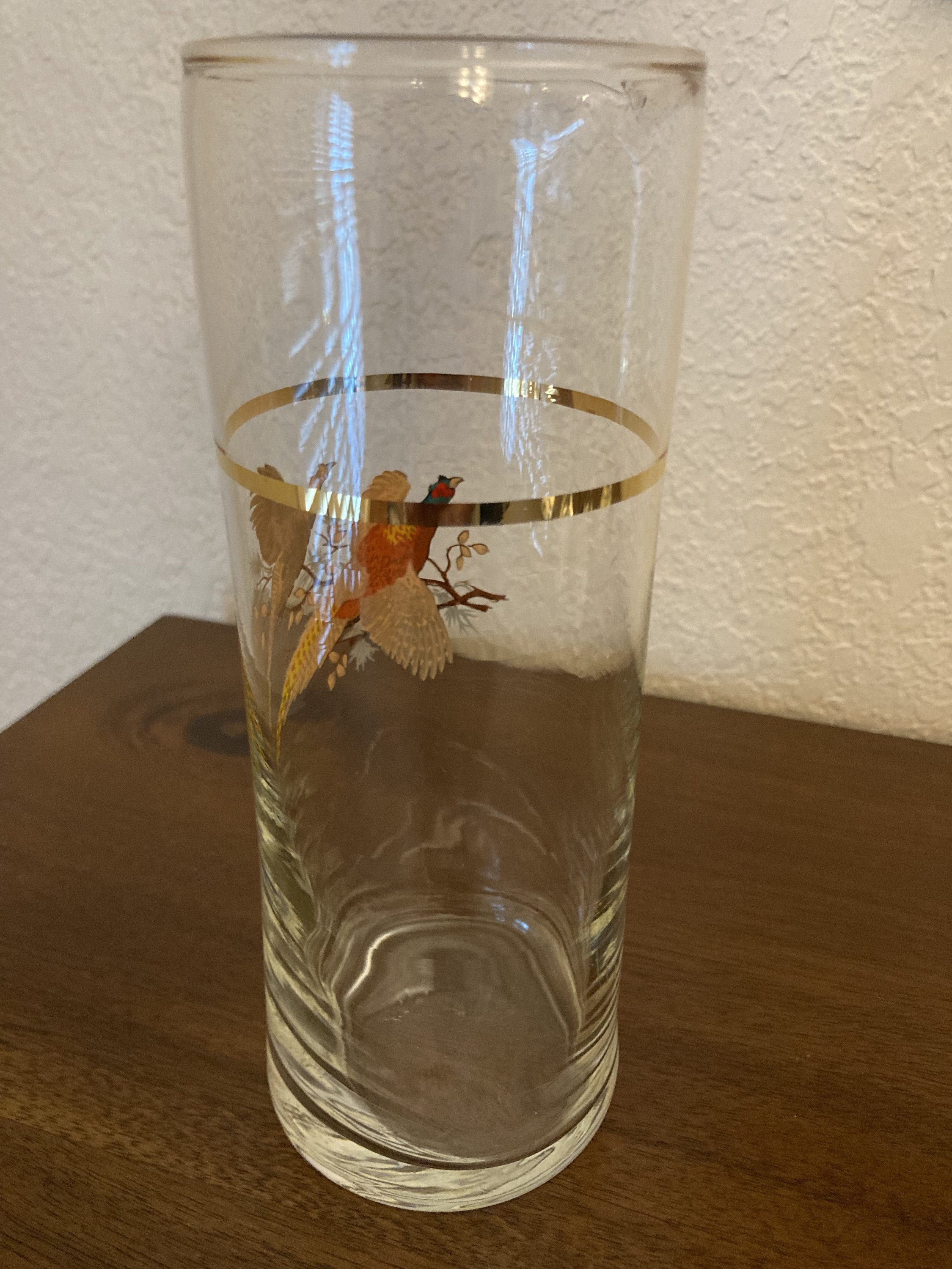 Martini Pitcher West Virginia Glass Pheasants Scene 70’s Vintage Bonus ...