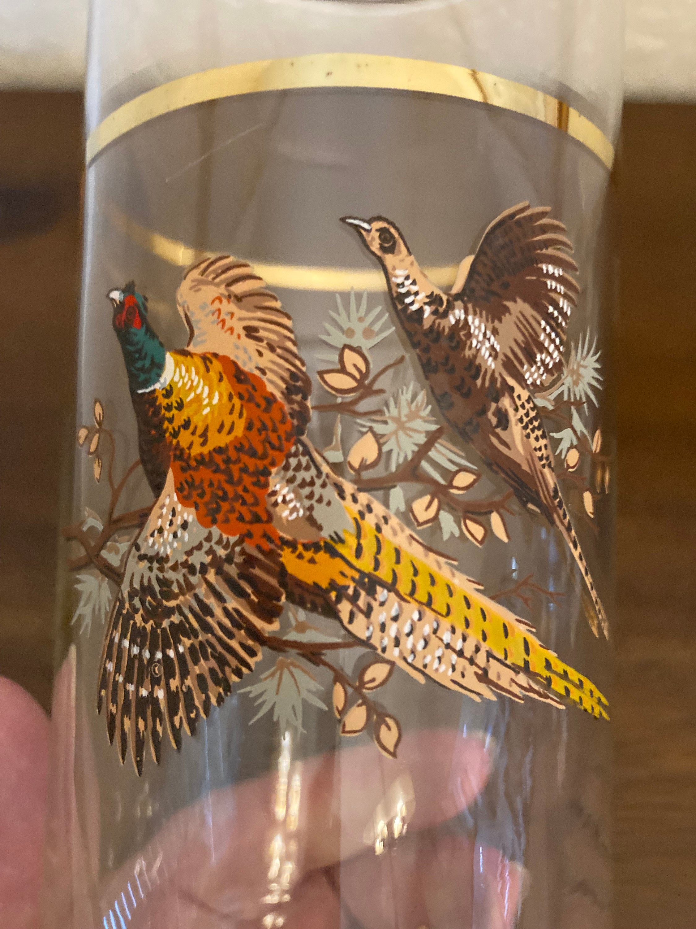 Martini Pitcher West Virginia Glass Pheasants Scene 70’s Vintage Bonus ...