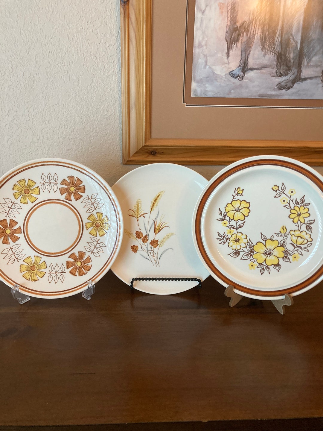 Set of 6 Mixed Patterns Dinner Plates 10 1/4 Vintage Retro Style - Etsy