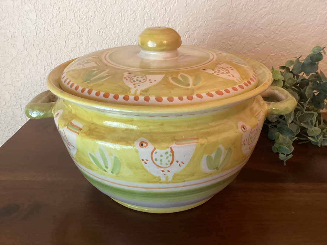 Vietri CAS Yellow Campagna Soup Tureen With Lid and Handles, Vintage ...