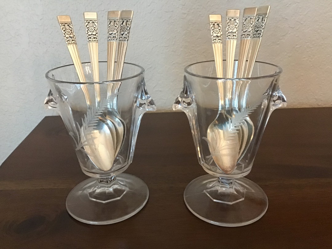 Pair of EAPG Antique Spooners Fern Pattern - Etsy