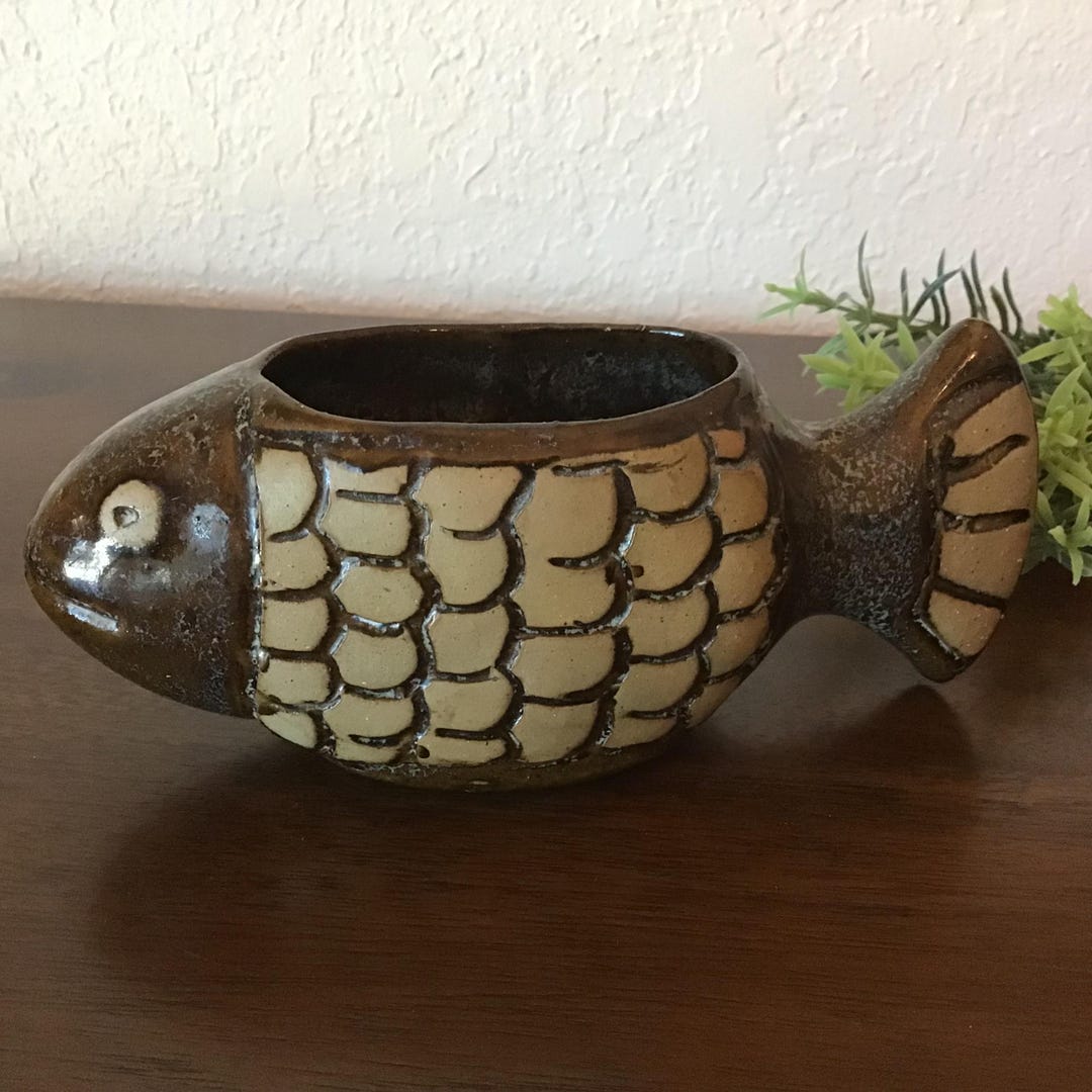 MCM David Stewart Fish Planter Lions Valley Pottery, Unmarked, Vintage ...