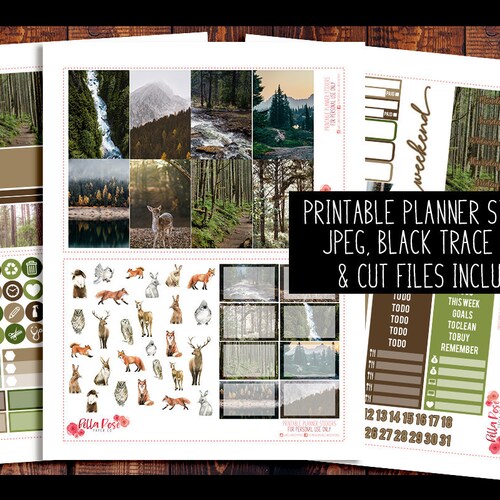 Forest Friends Planner Sticker Kit for Use in Erin Condren - Etsy